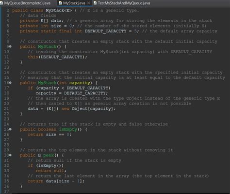 Solved Yqueue Incomplete Java Lestmystackandmyqueue Java Chegg