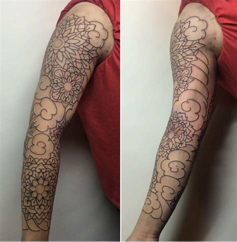 简单线条纹身 男生手臂上黑色的花朵纹身图片 儿童画简笔画图片 哇图网