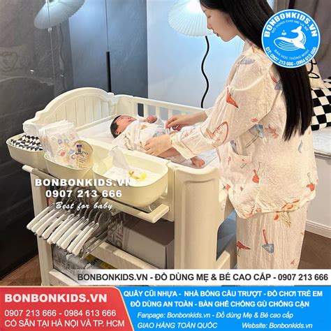 Bàn Thay Tã đa Năng Bàn Thay đồ Cho Bé Newber Có Bánh Xe Di Chuyển