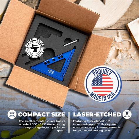 Dfm Small Carpenters Square Work Tools Wfixed Miter Angle Pin Precision