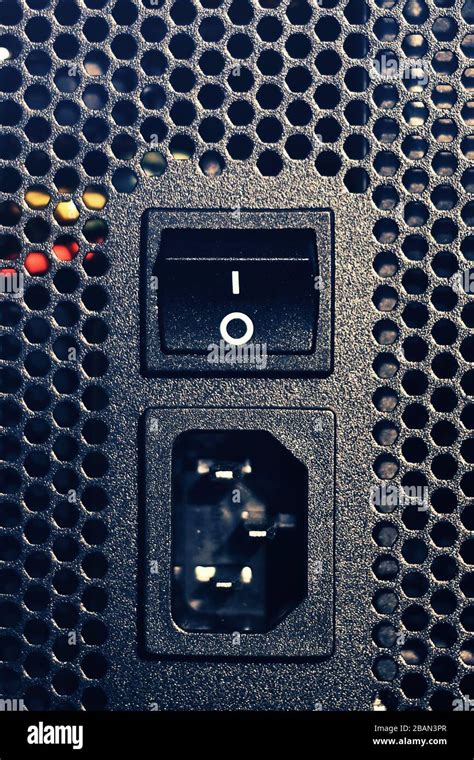 Power Connector And Power On Off Switch Of The Computer System Unit Vertical Stock Photo Alamy