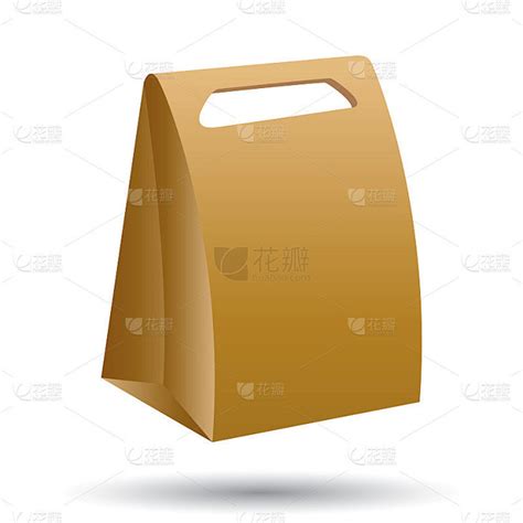 纸板袋孤立的白色背景。包装袋子的设计。