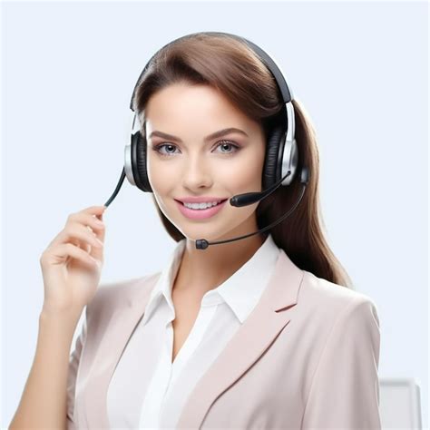 Premium Ai Image Young Female Call Center Employee