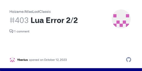 Lua Error Issue Hoizame Atlaslootclassic Github