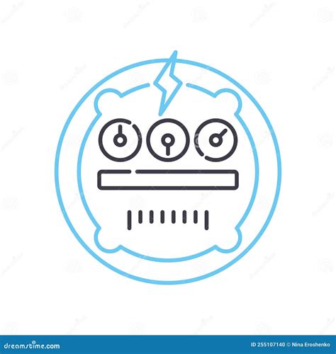Meter Line Icon Outline Symbol Vector Illustration Concept Sign