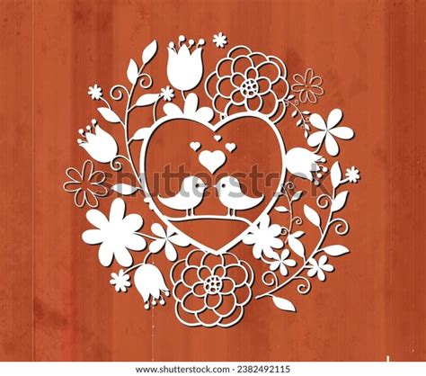 Template Laser Cutting Love Quotes Typography Stock Vector Royalty