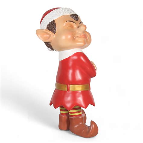Grumpy Santa Elf Statue Red 3ft