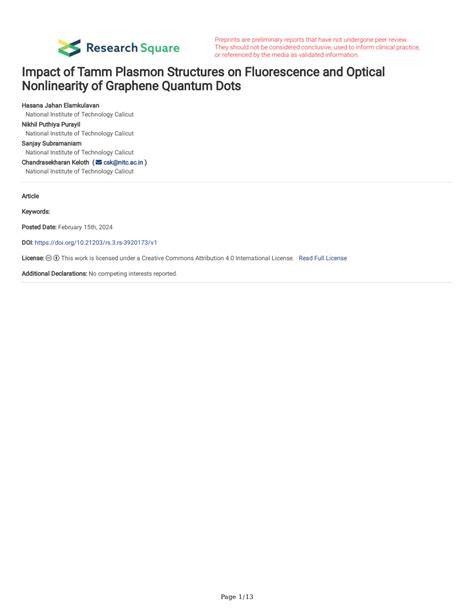 Pdf Impact Of Tamm Plasmon Structures On Fluorescence And Optical