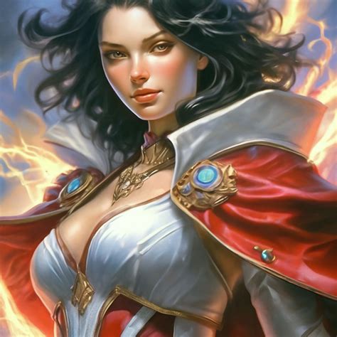 Sorceress Girl Short Black Wavy Hair Cherry Cape White Corset
