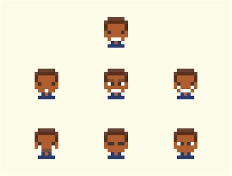 Visage Denfant Pixel Art Vecteur Premium