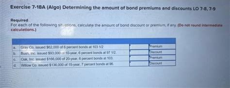 solved exercise 7 18a algo determining the amount of bond