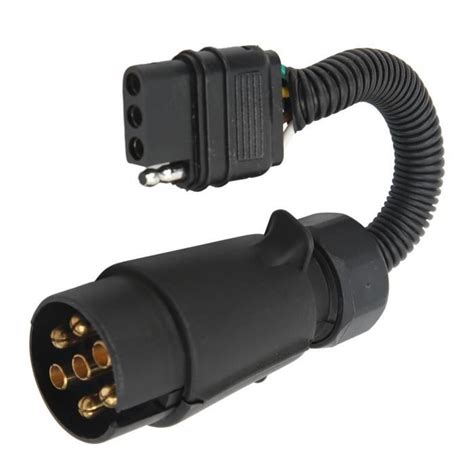 Akozon Adaptateur Prise Remorque 7 Broches Europe à Fiche 4 Broches Américain Connecteur ABS