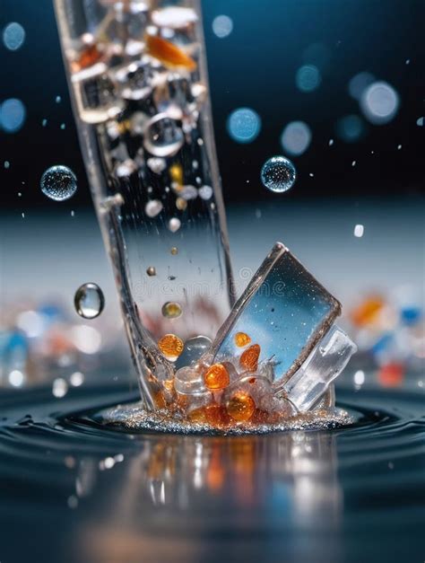Microplastics Being Transported By Water Flow Generative Ai Stock