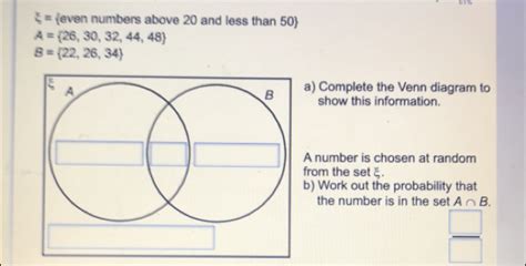 Solved Xi Even Numbers Above 20 And Less Than 50 A 26 30 32 44 48 B