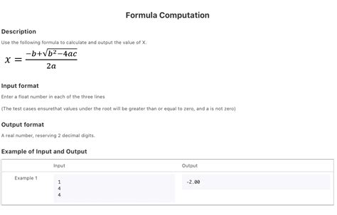 Solved Formula Computation Description Use The Following Chegg