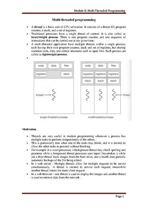 Module 2 Multi Threaded Programming Concepts And Benefits Studocu