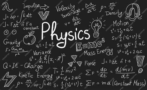 Physics Formulas Science And Education Background Chalkboard Inscribed