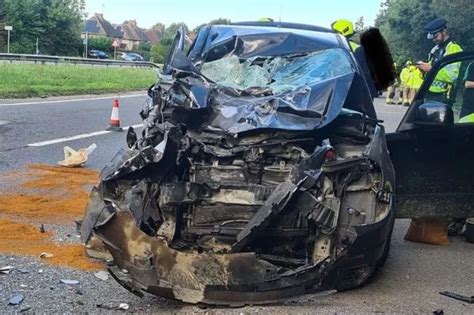 Driver Hospitalised After A27 Crash Involving Car And Lorry Near