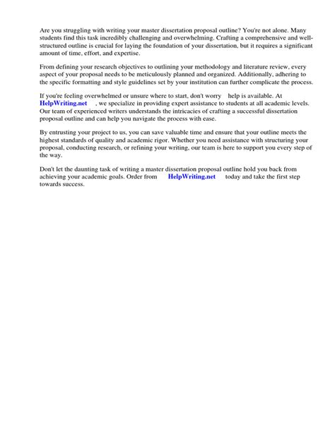 Master Dissertation Proposal Outline Pdf Thesis Methodology