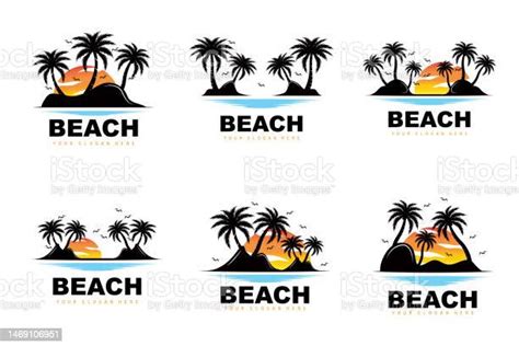해변 분위기 해변 식물 벡터 일몰 전망 디자인 코코넛 나무 로고 0명에 대한 스톡 벡터 아트 및 기타 이미지 0명 건강한 식생활 견과 Istock