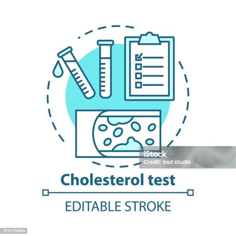 콜레스테롤 수치 실험실 분석 개념 아이콘입니다 지방 차단 동맥 아이디어 얇은 라인 그림을 확인 합니다 동맥 경화 증 증상 모니터링 벡터 절연 윤곽선 도면 편집 가능한