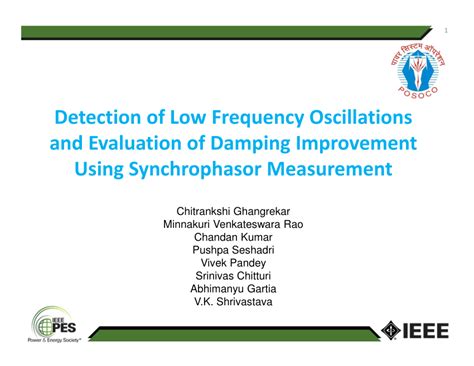 Pdf Detection Of Low Frequency Oscillations And Evaluation Of Damping