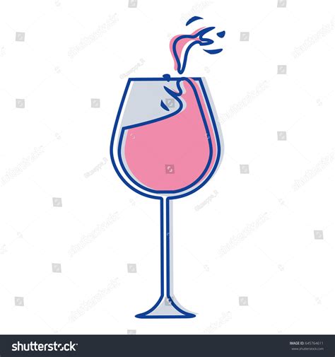 Glass Splashing Wine Icon Stock Vector Royalty Free 645764611
