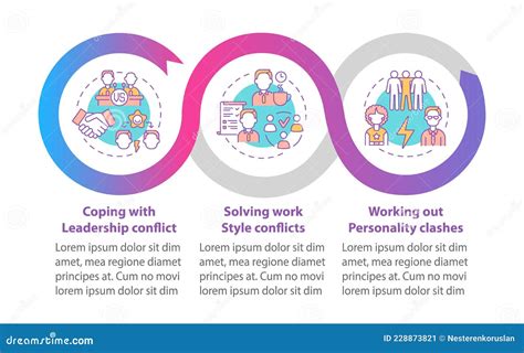 Resolving Team Conflicts Vector Infographic Template Stock Vector Illustration Of Presentation