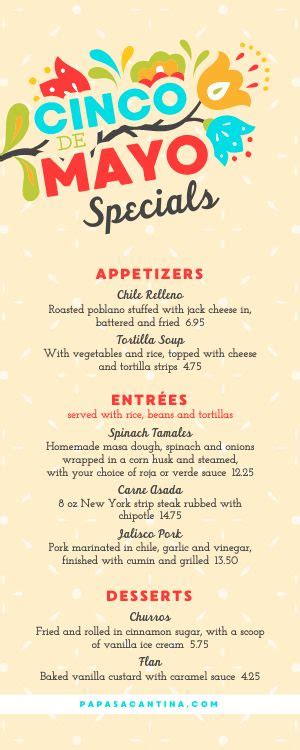 Cinco De Mayo Menu Templates Musthavemenus