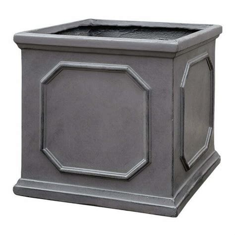 Kensington Lead Cube Pot 32cm