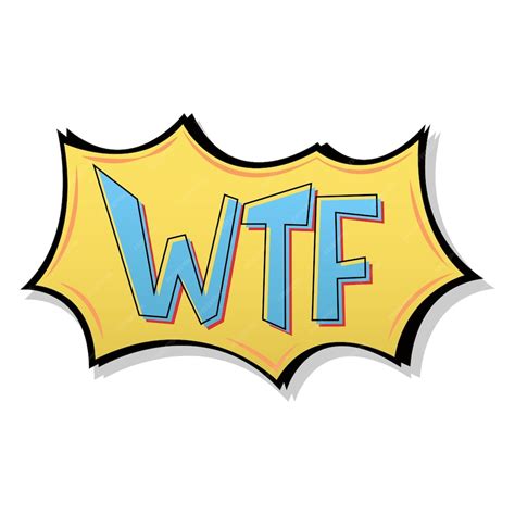 Premium Vector | Wtf text design. retro comic word chat bubble wtf.