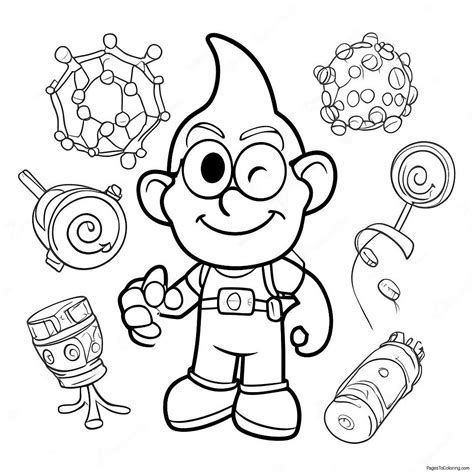Jimmy Neutron With His Inventions Coloring Page 20814 16904