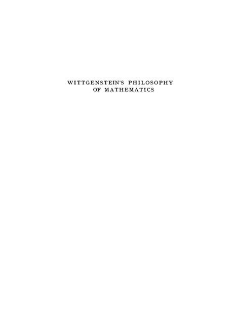 Klenk Auth Wittgensteins Philosophy Of Mathematics Springer