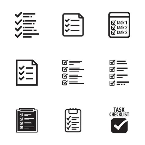 Checklist Icons Set 56107769 Vector Art At Vecteezy