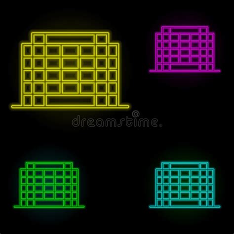 Building Neon Color Set Icon Simple Thin Line Outline Vector Of Building Landmarks Icons For