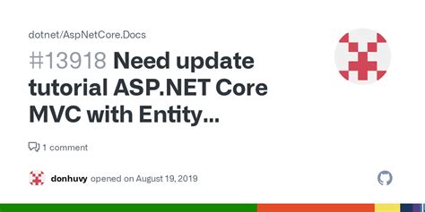 need update tutorial asp core mvc with entity framework use visual
