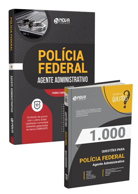 Kit Apostila PF Polícia Federal 2024 Agente Administrativo Teste