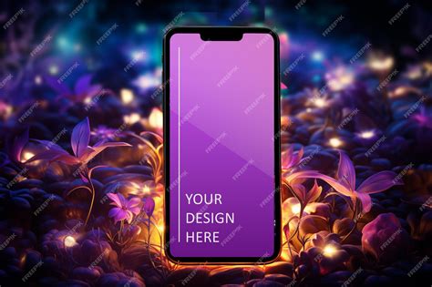 Premium Psd Psd File Smartphone Screen Mockup In Fantasy Forrest