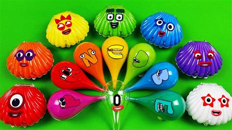 Alphabet Lore Looking Numberblocks With Slime Seashell And Droplets Coloring Satisfying Asmr