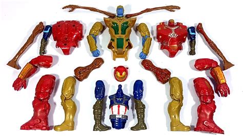 AVENGERS TOYS ASSEMBLE IRON BUSTER VS THANOS ARMOR VS CAPTAIN AMERICA
