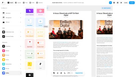 audio native with framer — elevenlabs documentation