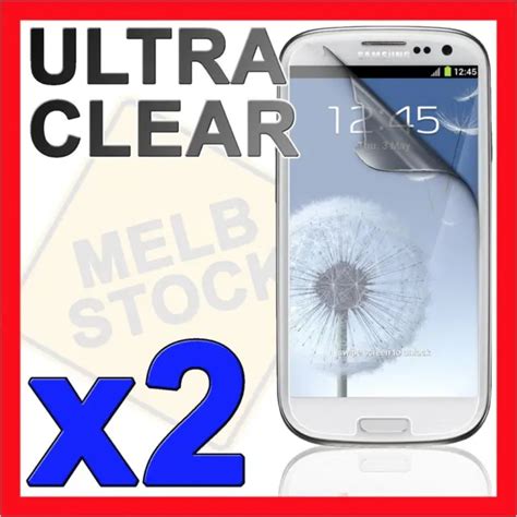 2x Ultra Clear Lcd Screen Protector Film For Samsung Galaxy S3 Siii S 3