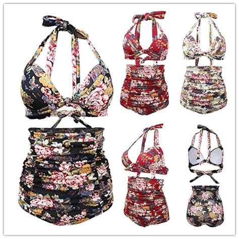 Sexy High Waist Bikini Set 2017 New Swimwear Women Halter Swimsuit