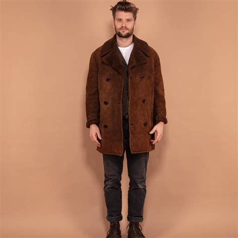 Retro Jacket × Sheepskin Coat × Vintage Vintage 70s Men Sheepskin Coat