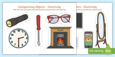Electrical Items Sorting Card Activity Teacher Made