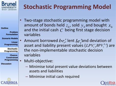ppt mathematical programming models for asset and liability