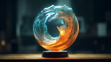 Premium Photo A Sphere With A Wave In It