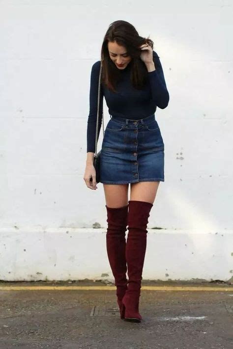Mini Skirt And Thigh High Socks Outfit