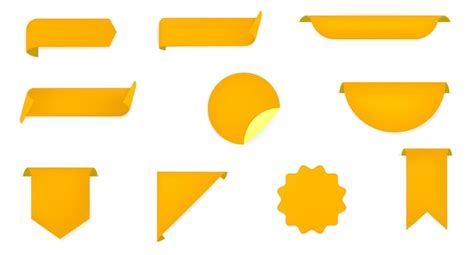 Premium Vector Yellow Ribbon Collection
