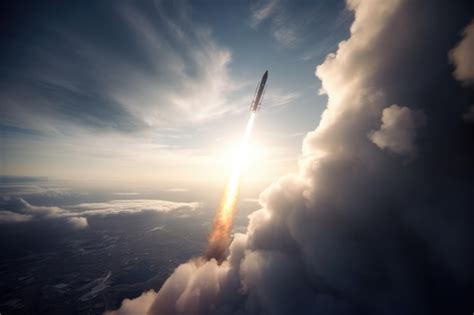 Premium Ai Image Conceptual Shot Of A Futuristic Rocket Launch From Space Created With